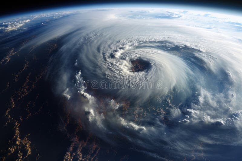 Satellite Image of the Hurricane Also Called Tornado or Typhoon Seen ...