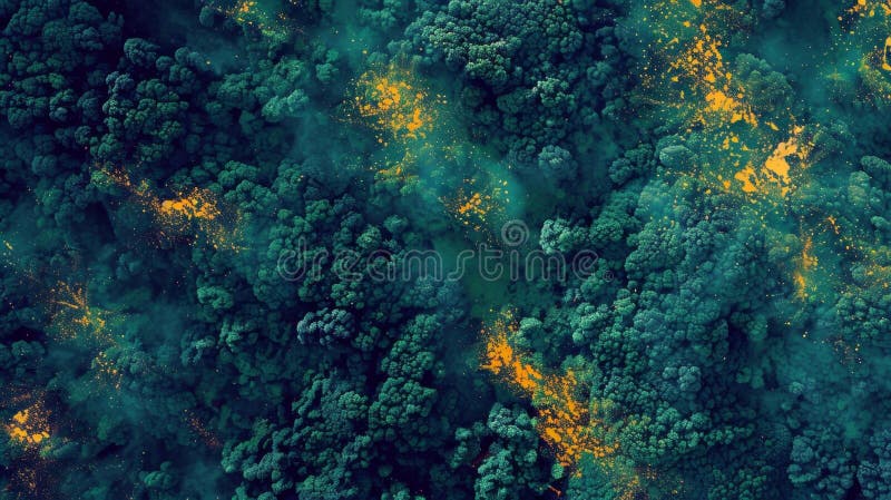 A Satellite Image of a Section of a Forest with AIgenerated Heat ...