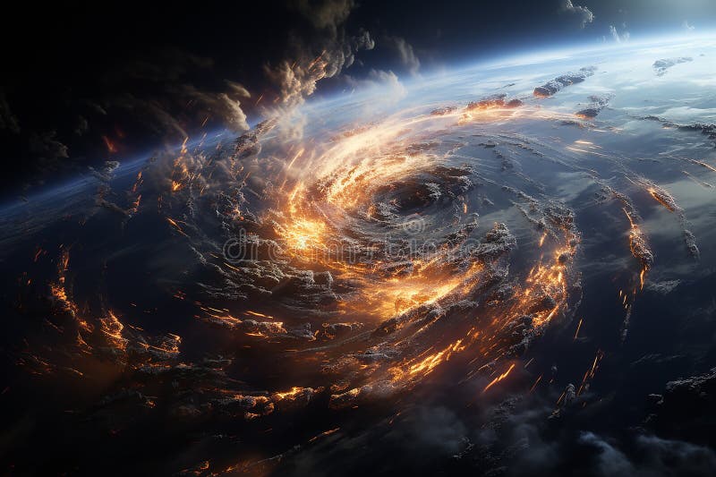 Satellite Image from Space of a Tropical Storm - Hurricane, Cyclone or ...