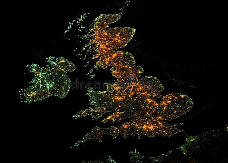 A Satellite Image of the UK Map, with Elements Provided Stock Photo ...