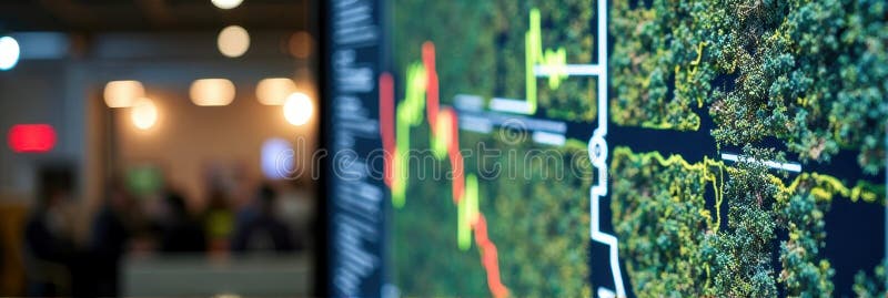 Satellite Imagery and Data Analysis Displayed on Screen with Office ...