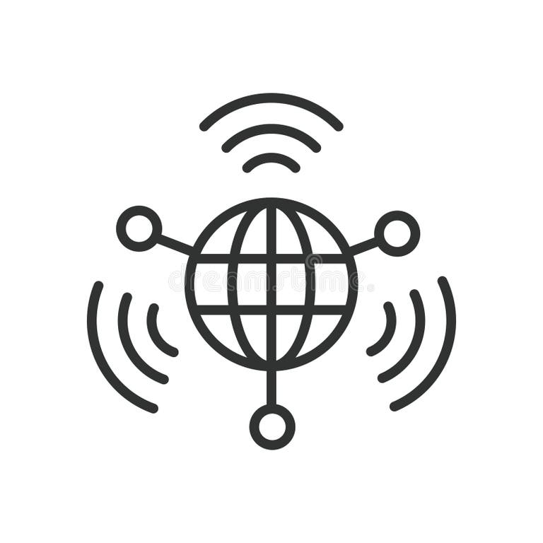 Satellite Internet Coverage, Icon in Line Design. Satellite, Internet ...