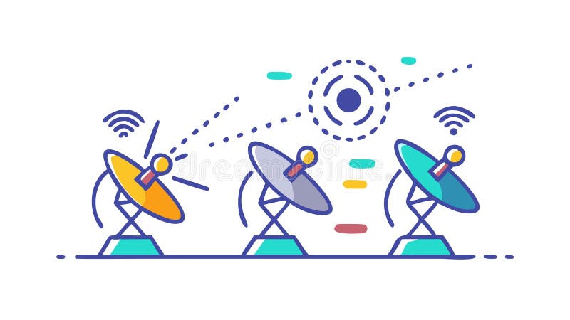 Satellite Launch Tracking Icon, Space Mission Ground Control, Vector ...