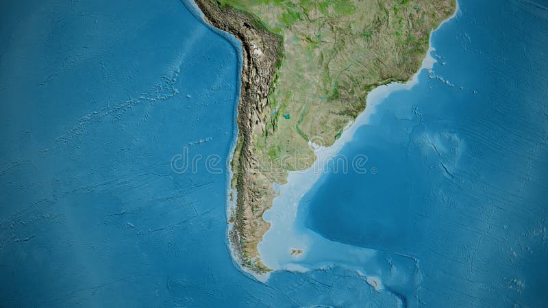 Globe Centered on Chile Neighborhood. Satellite Map Stock Illustration ...