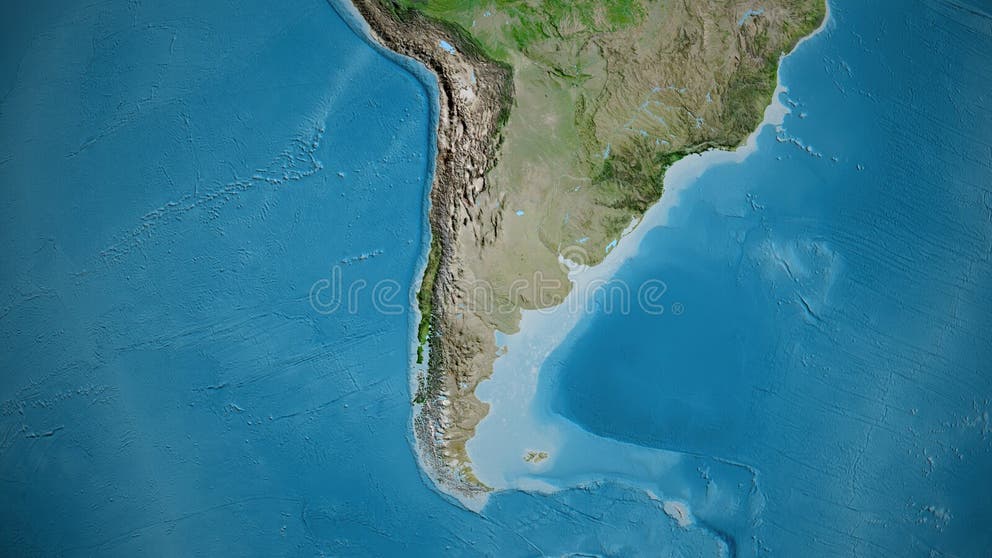 Globe Centered on Chile Neighborhood. Satellite Map Stock Illustration ...