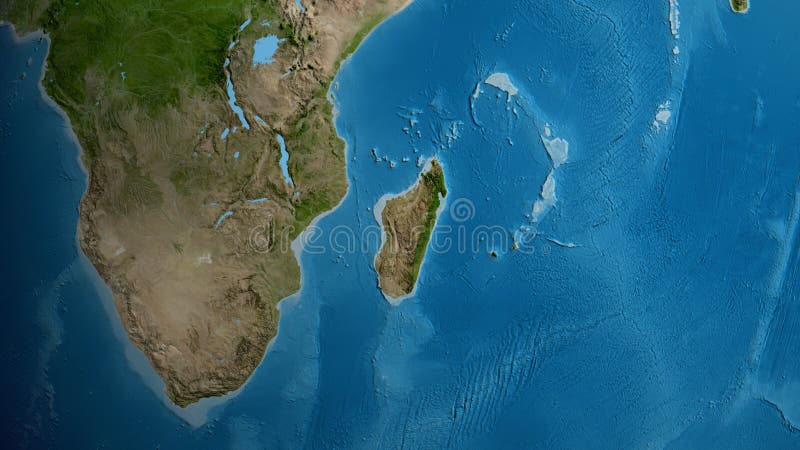 Globe Centered on Madagascar Neighborhood. Satellite Map Stock ...