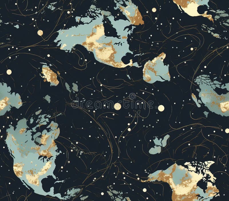 Satellite Map, Fabric Pattern, Seamless Pattern. Stock Illustration ...