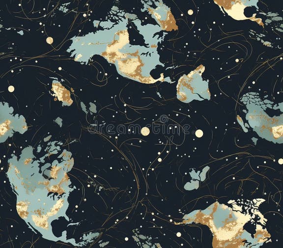 Satellite Map, Fabric Pattern, Seamless Pattern. Stock Illustration ...