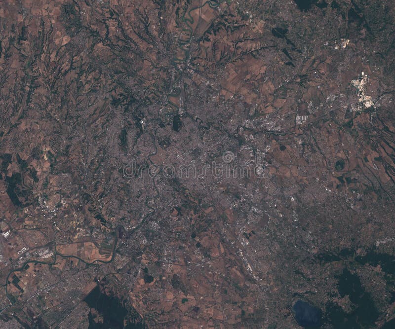 Satellite Map of Rome Italy, View from Space Stock Photo - Image of ...