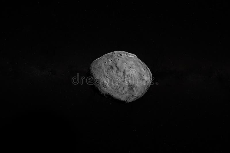 Satellite Martian Phobos Spinning in the Outer Space. 3d Render Stock ...