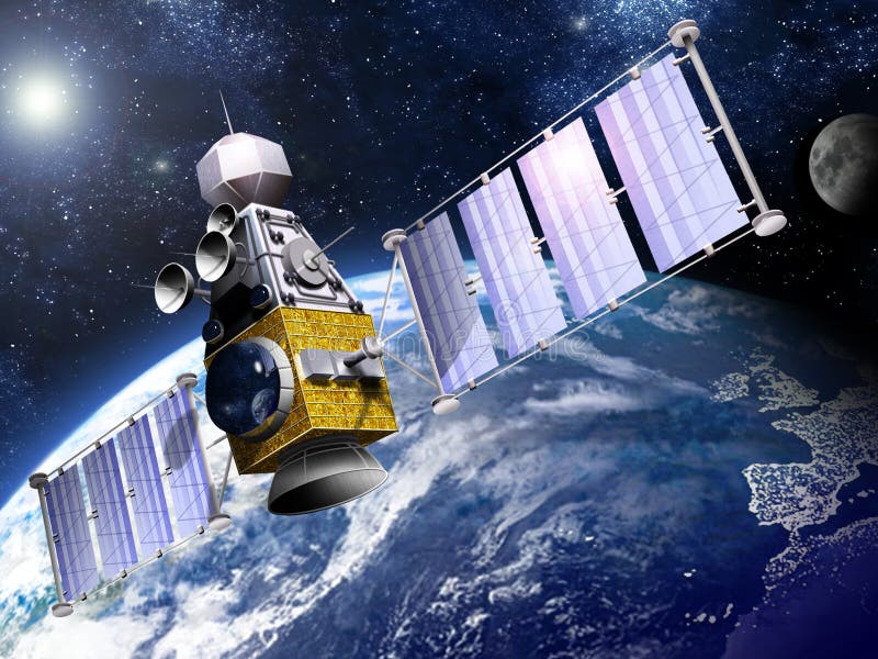 Satellite Militaire En Orbite Illustration Stock - Illustration du ...