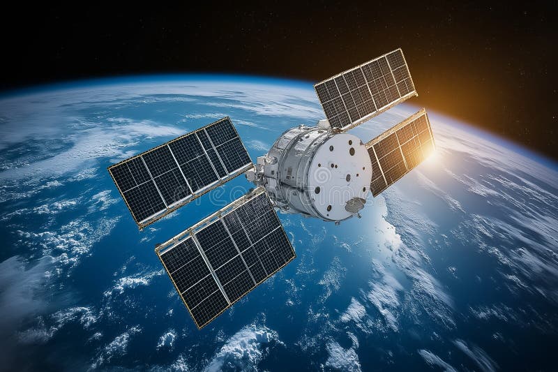 A Satellite Navigates Its Orbit Around Earth, Showcasing Stunning Views ...