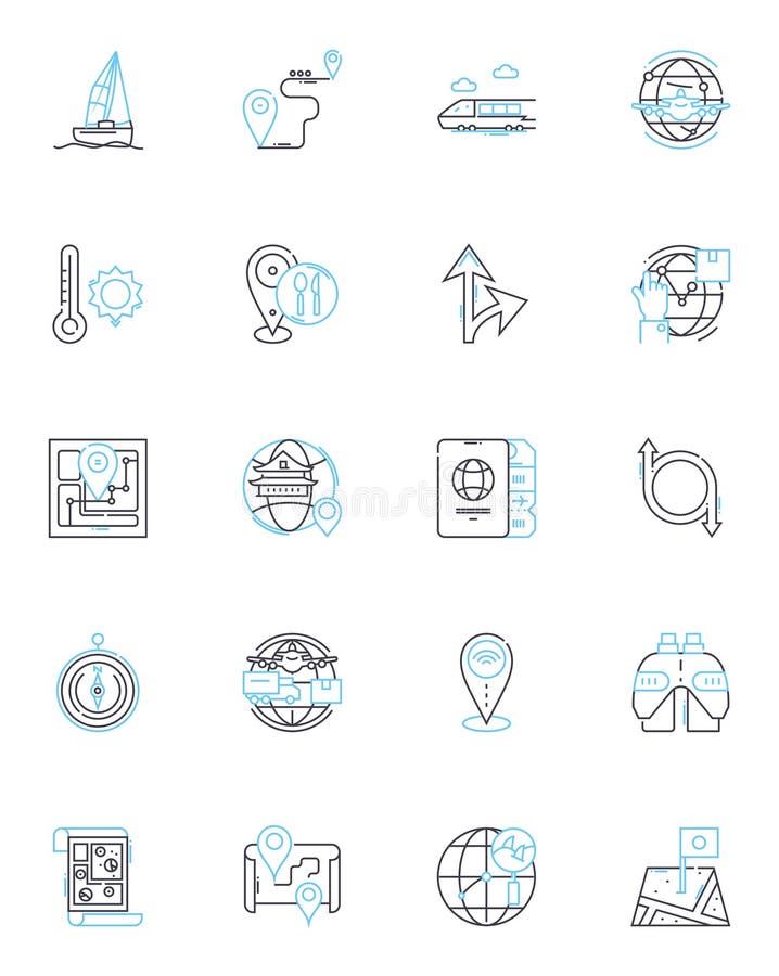 Satellite Navigation Linear Icons Set. GPS, Satellites, Navigation ... Satellite Navigation Linear Icons Set. GPS, Satellites, Navigation ...