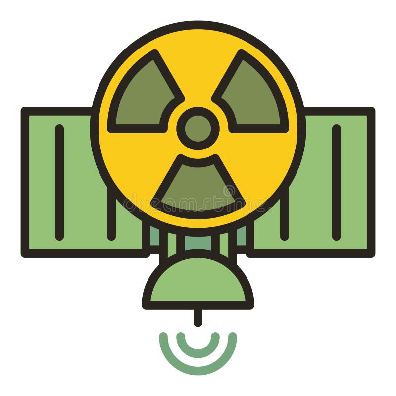 Satellite with Nuclear Weapon Vector Colored Icon or Symbol Stock ...