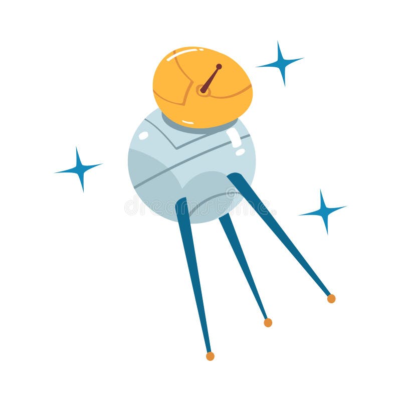 Satellite Object Flying in Outer Space Vector Illustration Stock Vector ...