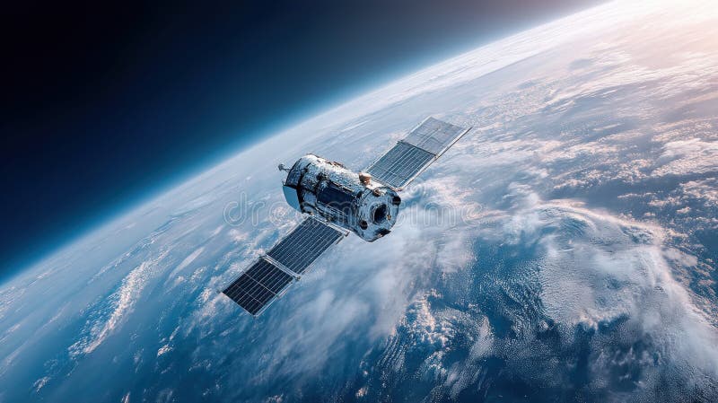 Satellite in Orbit Around Earth, Capturing Breathtaking Views of the ...