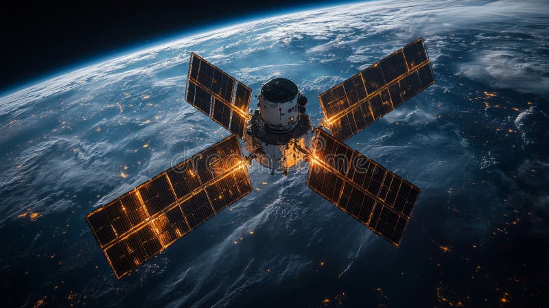 Satellite in Orbit Facilitating Global Communication and Telemetry ...