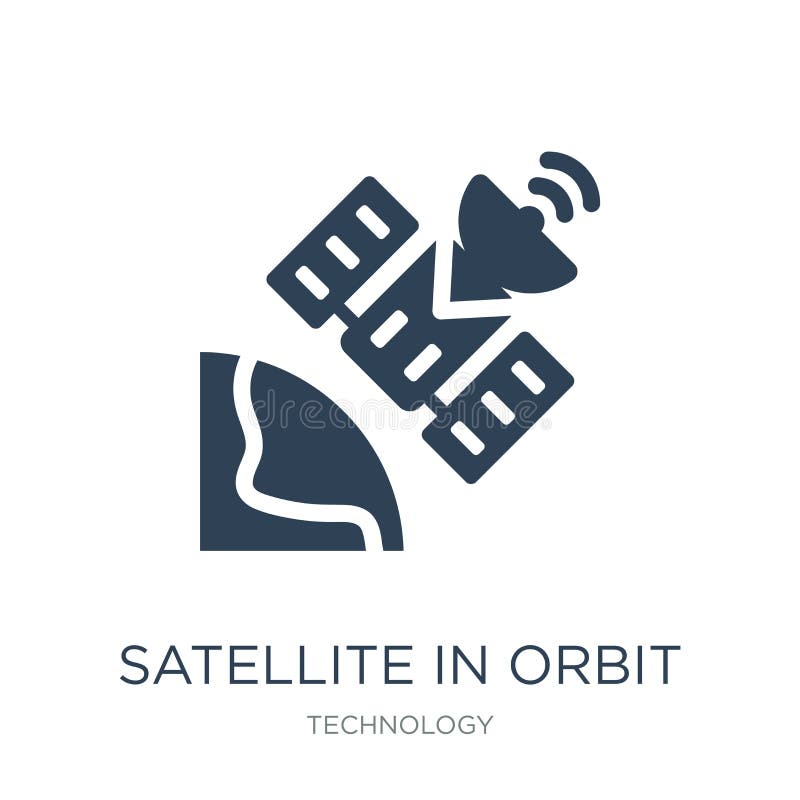 Satellite in Orbit Icon in Trendy Design Style. Satellite in Orbit Icon ...