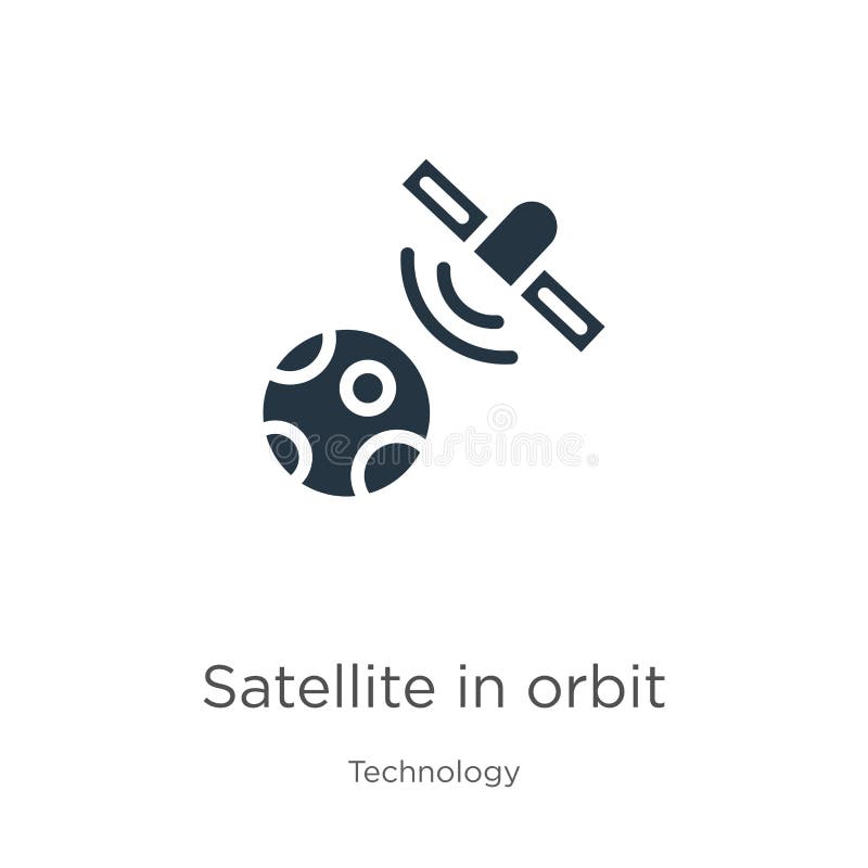 Satellite in Orbit Icon Vector. Trendy Flat Satellite in Orbit Icon ...