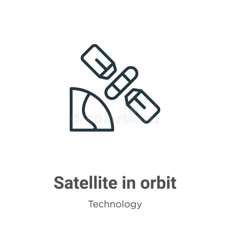 Satellite in Orbit Icon in Filled, Thin Line, Outline and Stroke Style ...