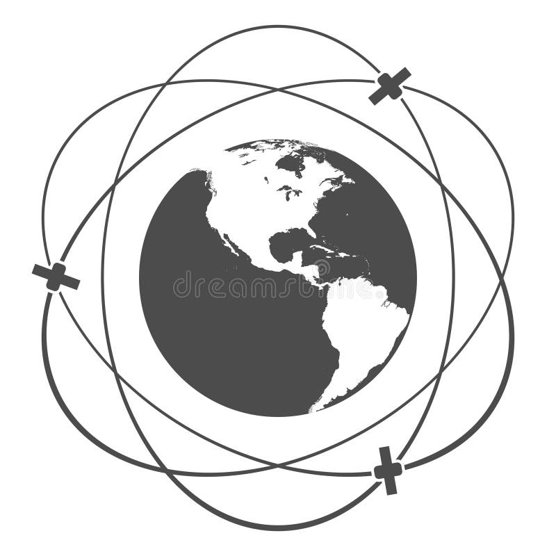 Satellite in Earth orbit stock vector. Illustration of design - 14987776