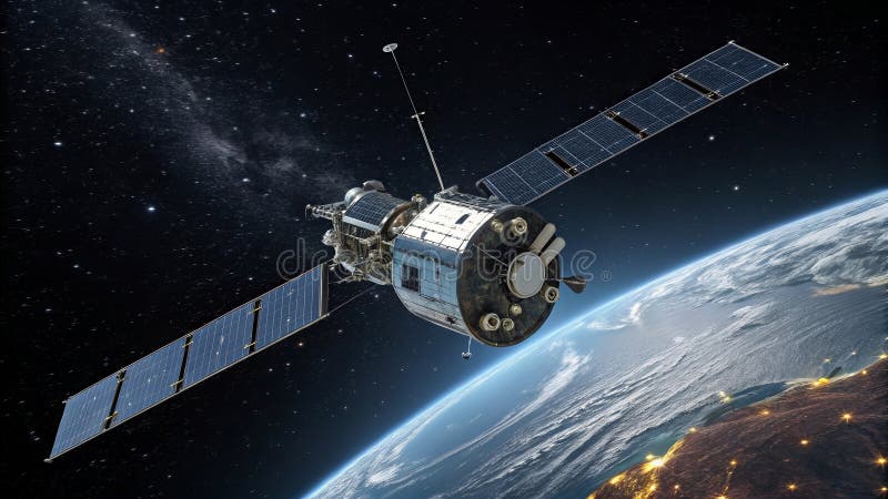 Satellite in Orbit, Showcasing Advancements in Space Technology and ...