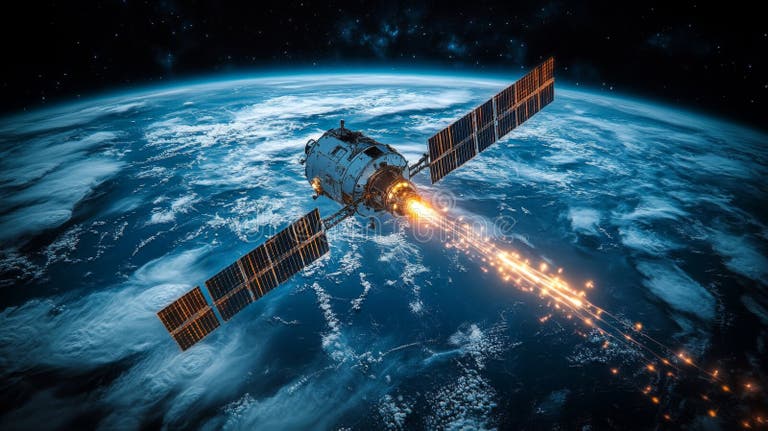 Satellite in Orbit Transmitting Telemetry Signals for Positioning and Tracking from Space ...