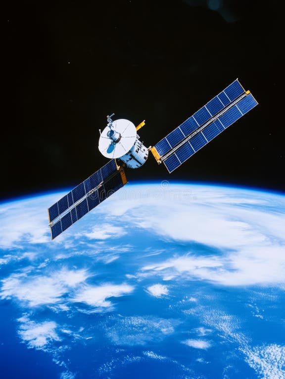 Satellite Orbiting Earth Space Exploration Technological Advancement ...
