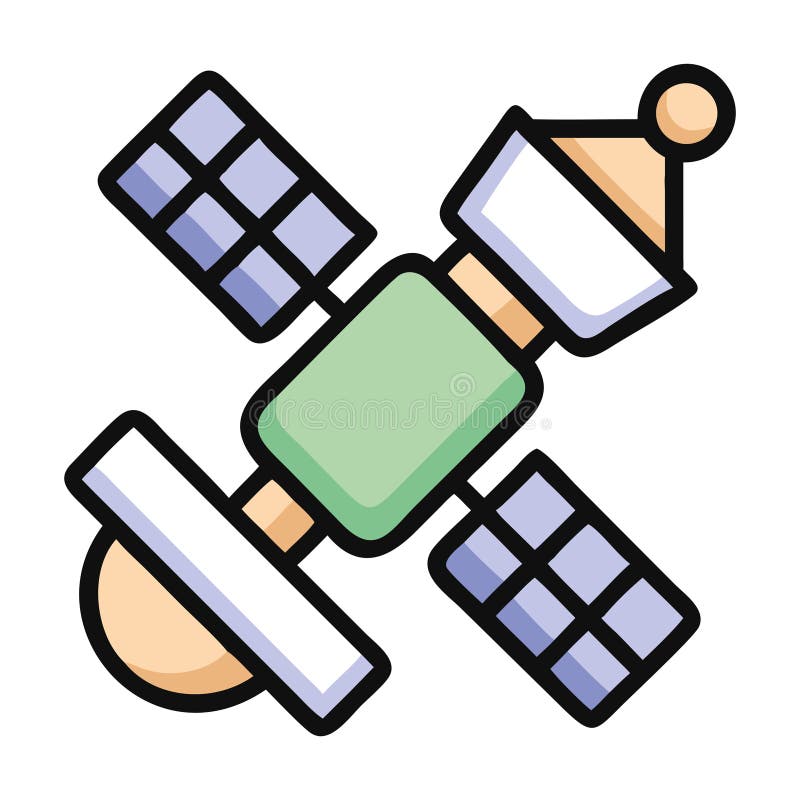 Satellite Orbiting Space Exploration Icon Stock Vector - Illustration ...