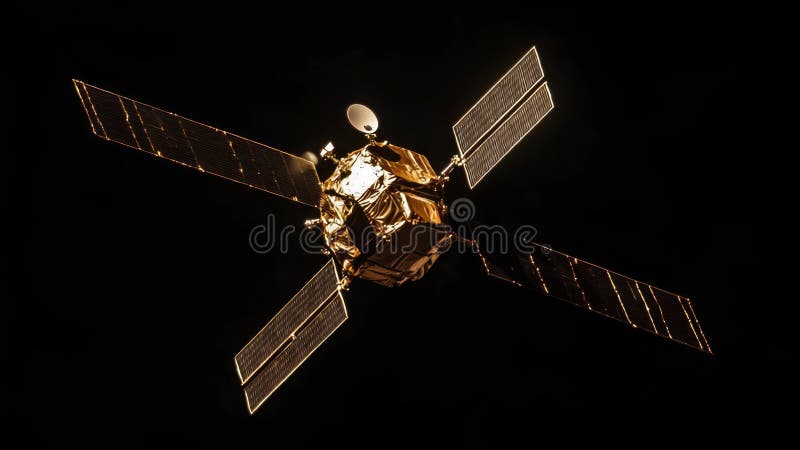 A Satellite Orbits Around the Earth Under the Light of a Full Moon ...