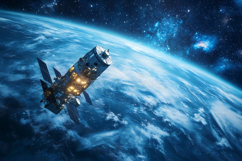 A Satellite Orbits the Earth, Capturing Breathtaking Views of the ...