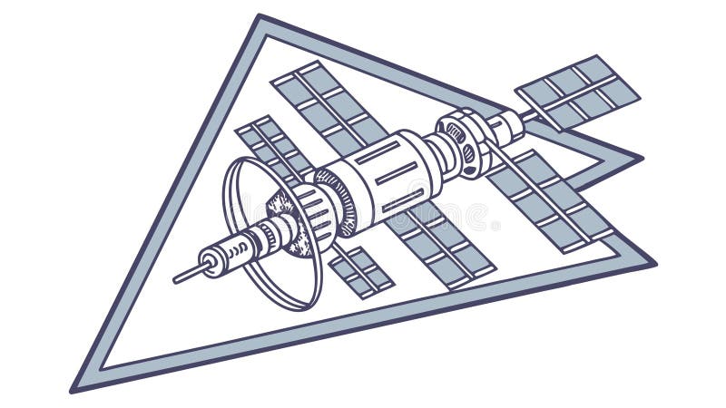 Satellite Over Triangular Framework Technological Advancement, Vector ...