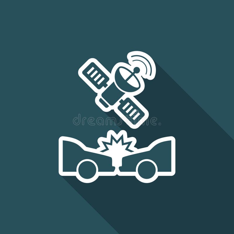 Satellite Protection for Car Crashes - Vector Web Icon Stock Vector ...