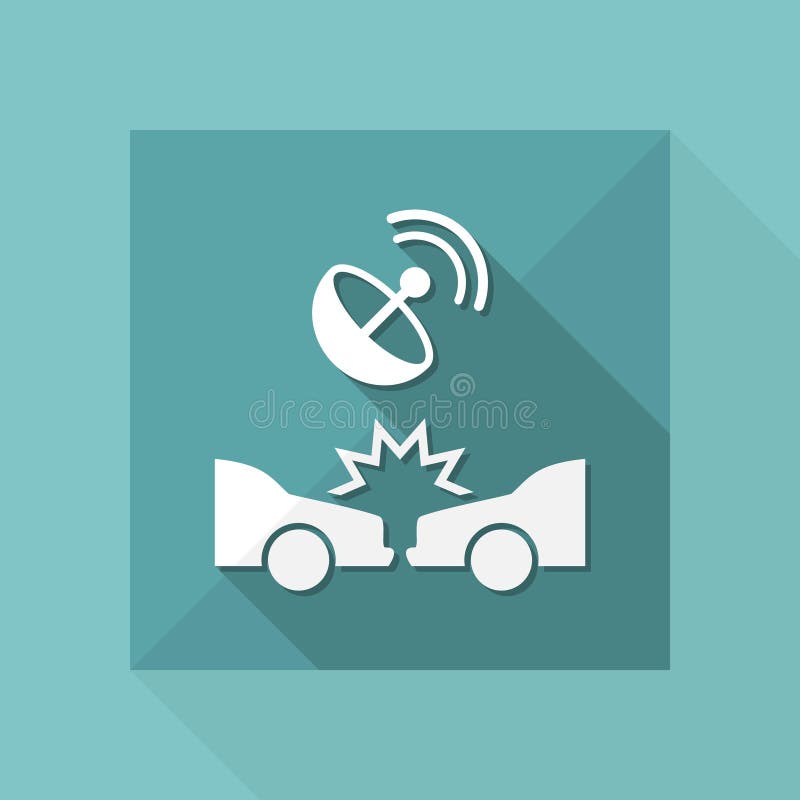 Satellite Protection for Car Crashes - Vector Web Icon Stock Vector ...