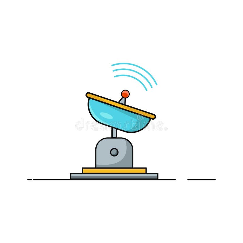 Satellite Receiver Illustration with Flat Style Design, Satellite ...