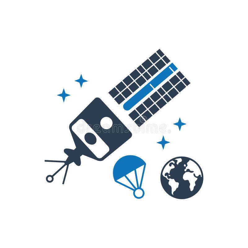 Satellite Reentry Icon stock illustration. Illustration of icon - 373774972