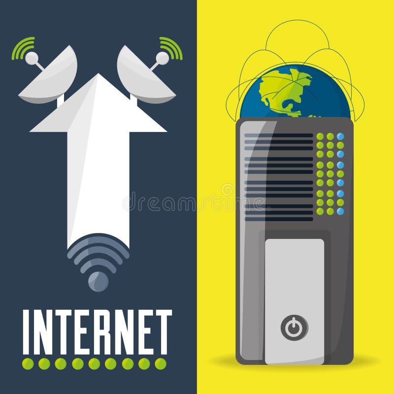 Satellite and Router Related with Internet Connectivity Stock Vector ...