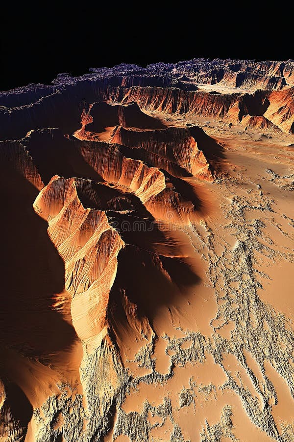 Satellite Scan of a Desert Landscape with LiDAR GIS Data Visualizing ...