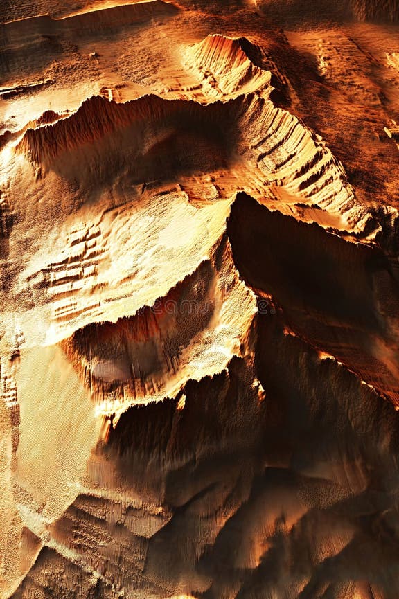 Satellite Scan of a Desert Landscape with LiDAR GIS Data Visualizing ...