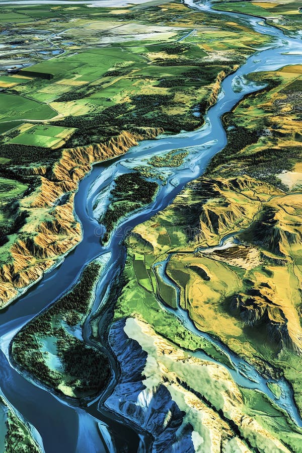 Satellite Scan of a River Delta Rendered in 3D Using LiDAR GIS Data ... Satellite Scan of a River Delta Rendered in 3D Using LiDAR GIS Data ...