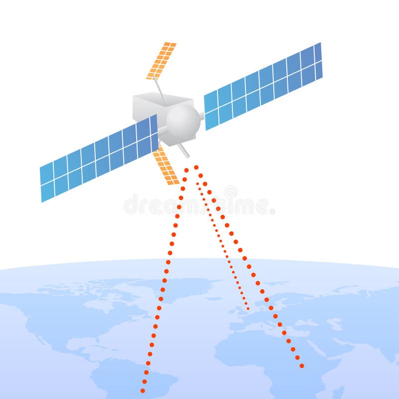 Satellite Sending Signal To Earth Stock Vector - Illustration of ...