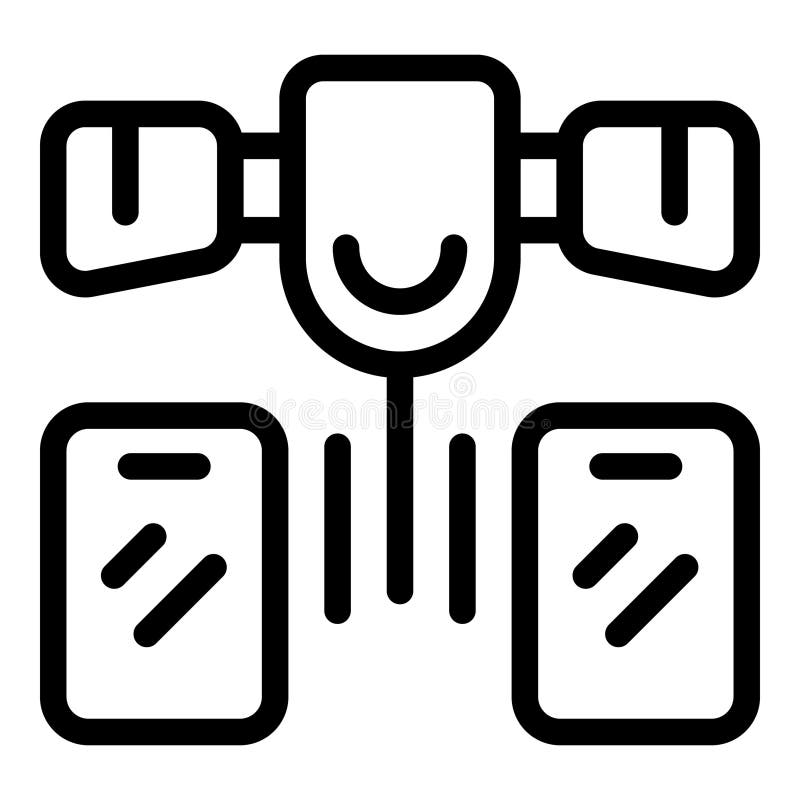 Satellite Sending Signal To Two Devices Icon Stock Vector ...