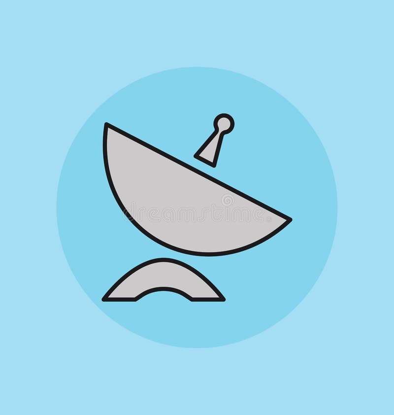 Satellite Signal Dish Receiver. Stock Vector - Illustration of internet ...