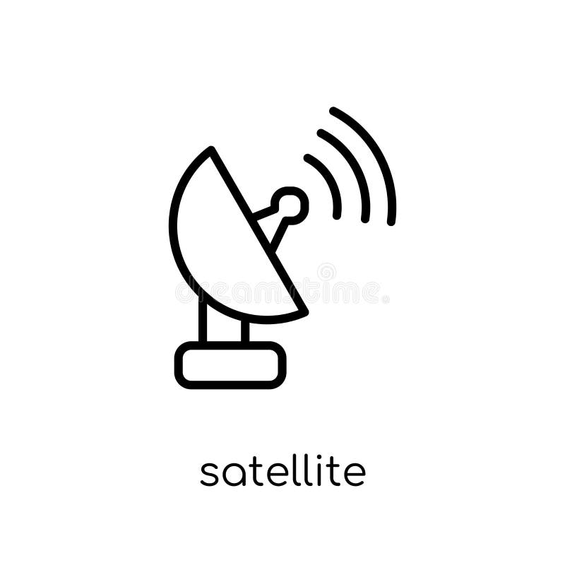 Satellite Signal Icon. Trendy Modern Flat Linear Vector Satellite ...