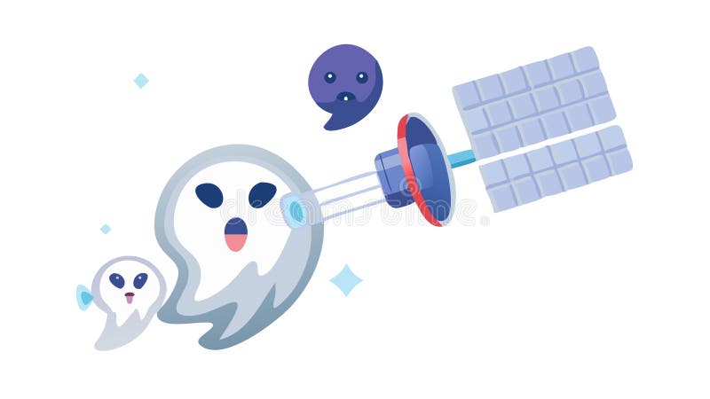Satellite Signal Interference. Ghostly Communication Disruption, Vector ...