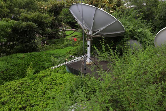 Satellite Signal Receiver Antenna Stock Image - Image of data, radio ...