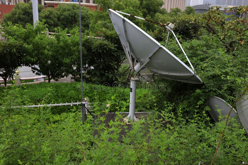 Satellite Signal Receiver Antenna Stock Image - Image of equipment ...