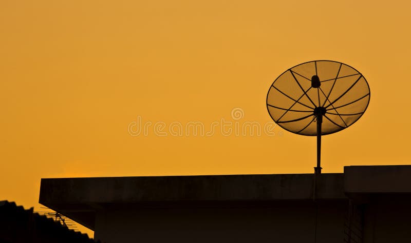 Satellite sky on sunset. stock photo. Image of electronic - 50130224