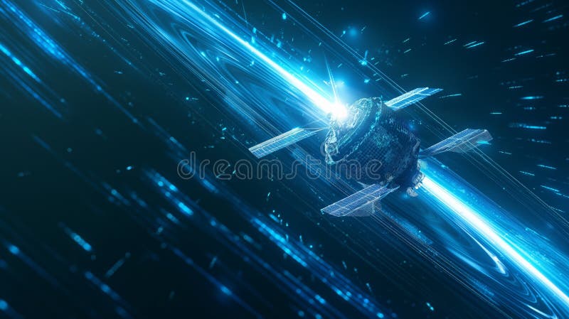Satellite Space Blue Energy Trails Stock Photos - Free & Royalty-Free ...