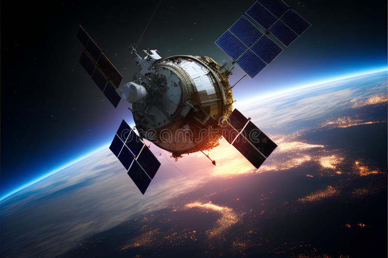 Satellite in Space. this is a Computer Generated and 3d Rendered ...